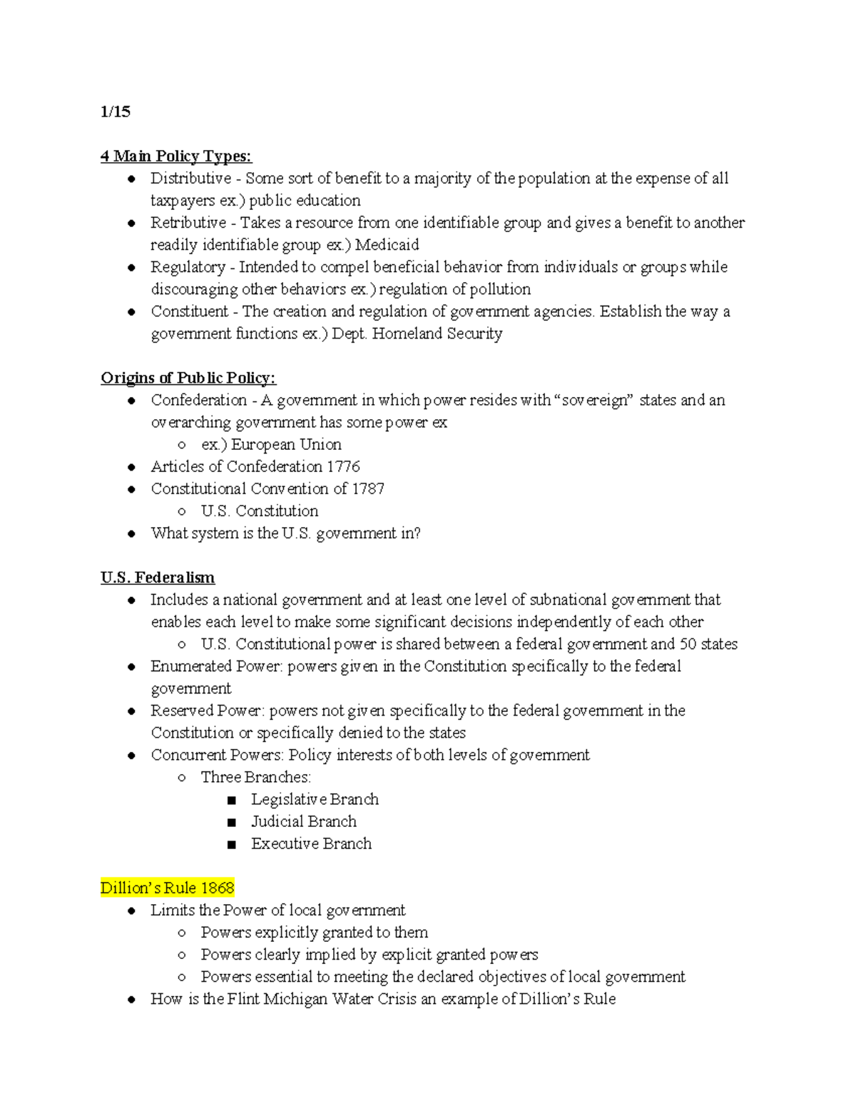 Public policy notes: Understanding key types and historical context ...