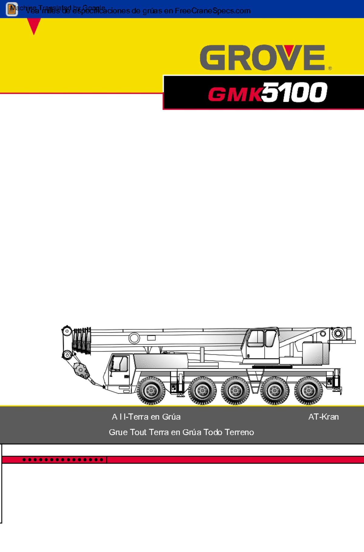 Especificaciones Técnicas de la Grúa Grove GMK 5100 - Studocu