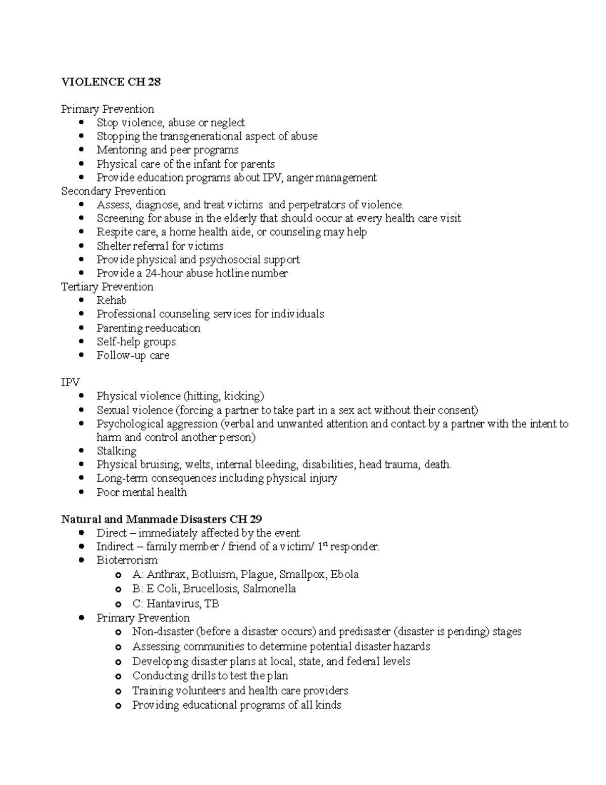 Violence and Disaster: Prevention Strategies and Health Promotion ...