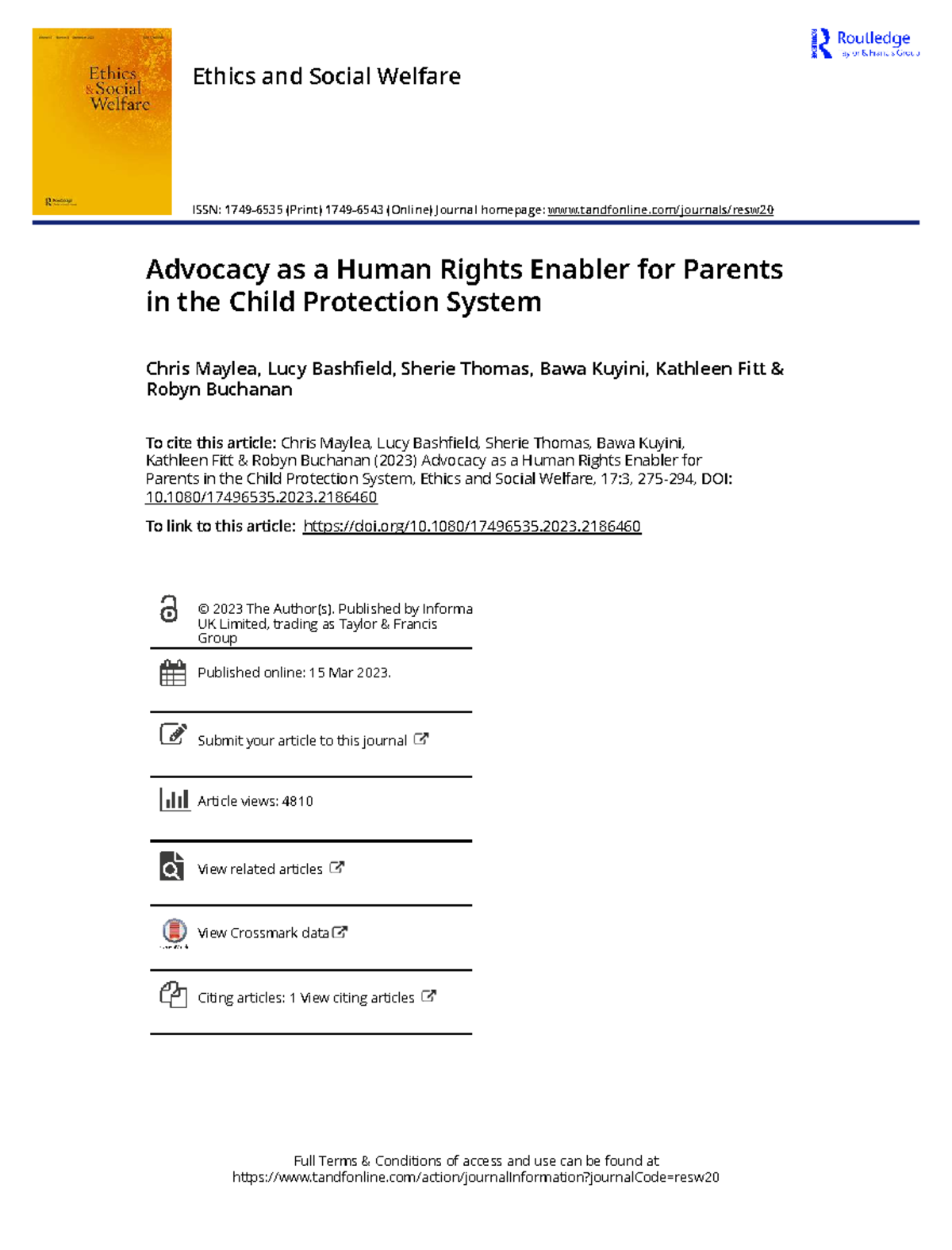 Advocacy as a Human Rights Enabler for Parents in Child Protection ...