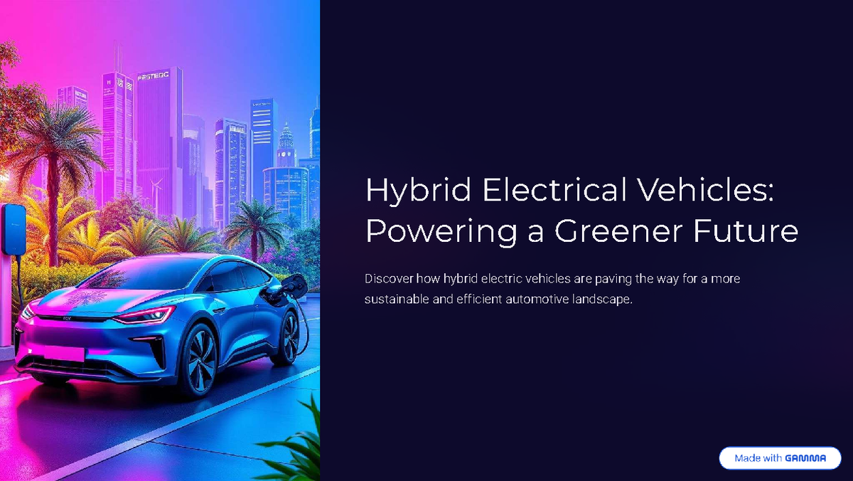 Hybrid Electric Vehicles (HEVs): Paving the Way for Sustainable ...