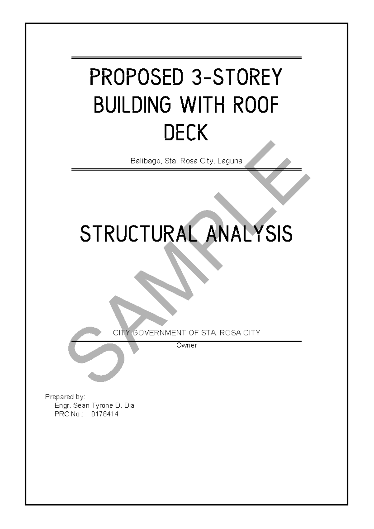 Structural Analysis of a 3-Storey Residential Building (ENGR-101) - Studocu