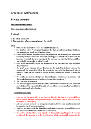 Unlawfulness Notes including cases summaries - LAWS 2014 - Wits ...