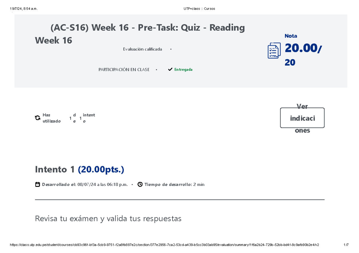 🔴 (AC-S16) Week 16 - Pre-Task Quiz - Reading Assessment Results - Studocu