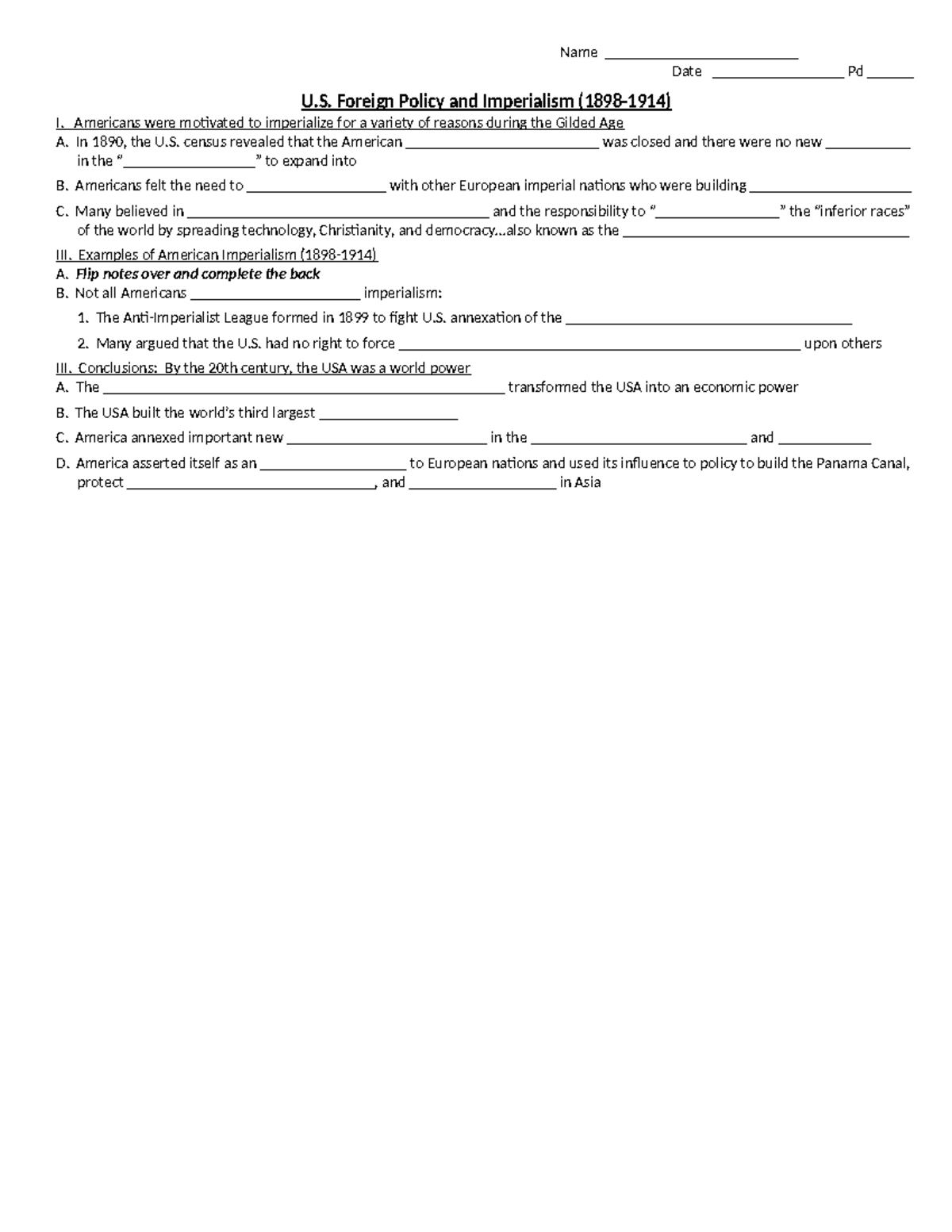 U.S. Foreign Policy & Imperialism (1898-1914): Key Events Overview ...