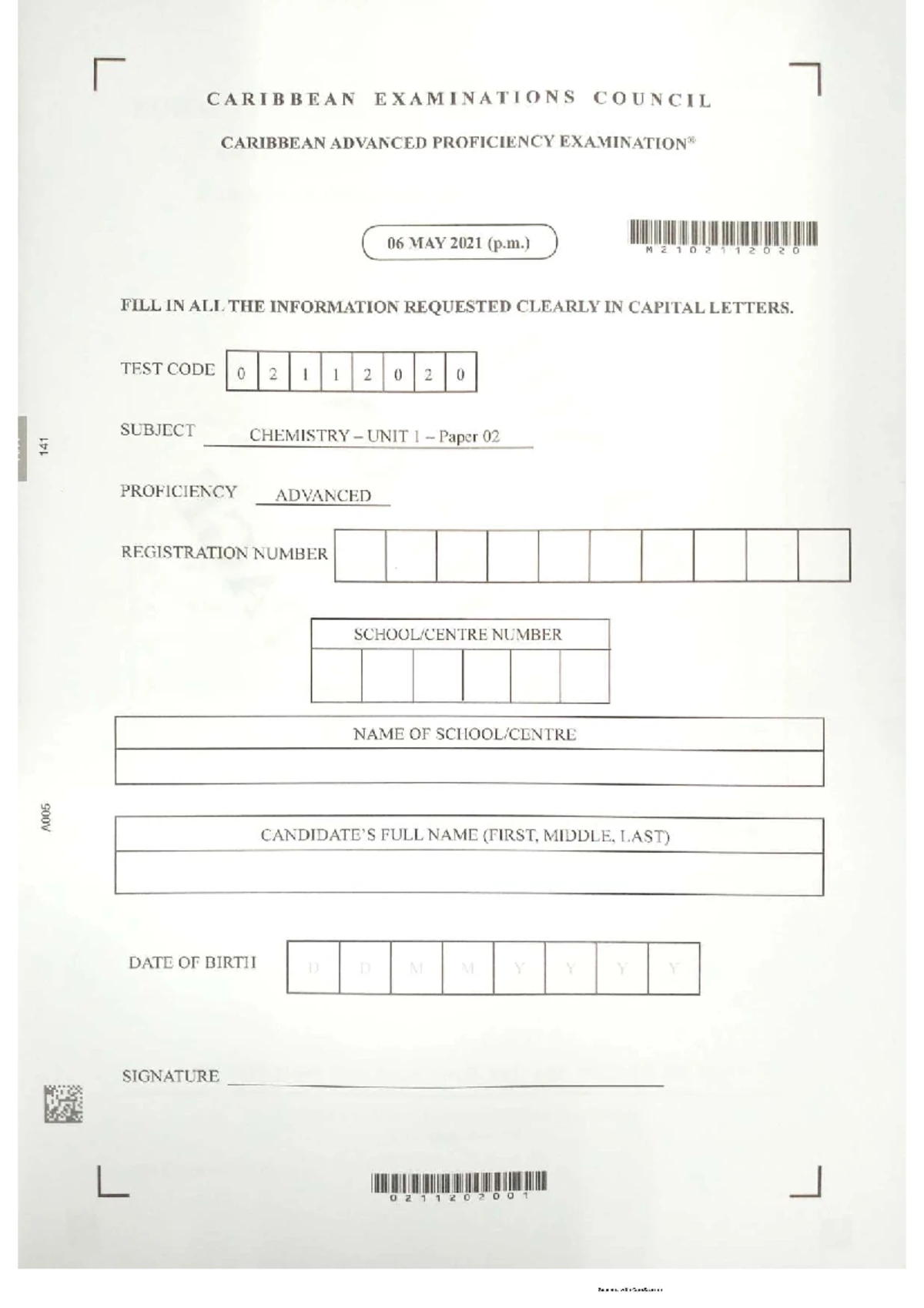 2021 csec chemistry paper 2 - chemistry csec - Studocu