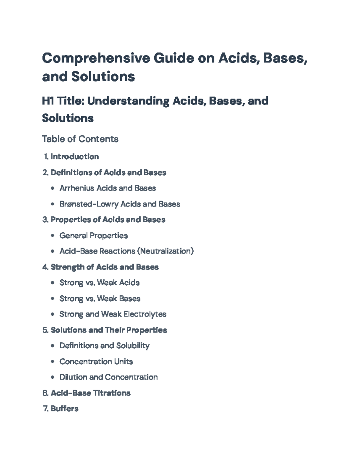 Understanding Acids, Bases, and Solutions: A Comprehensive Overview ...