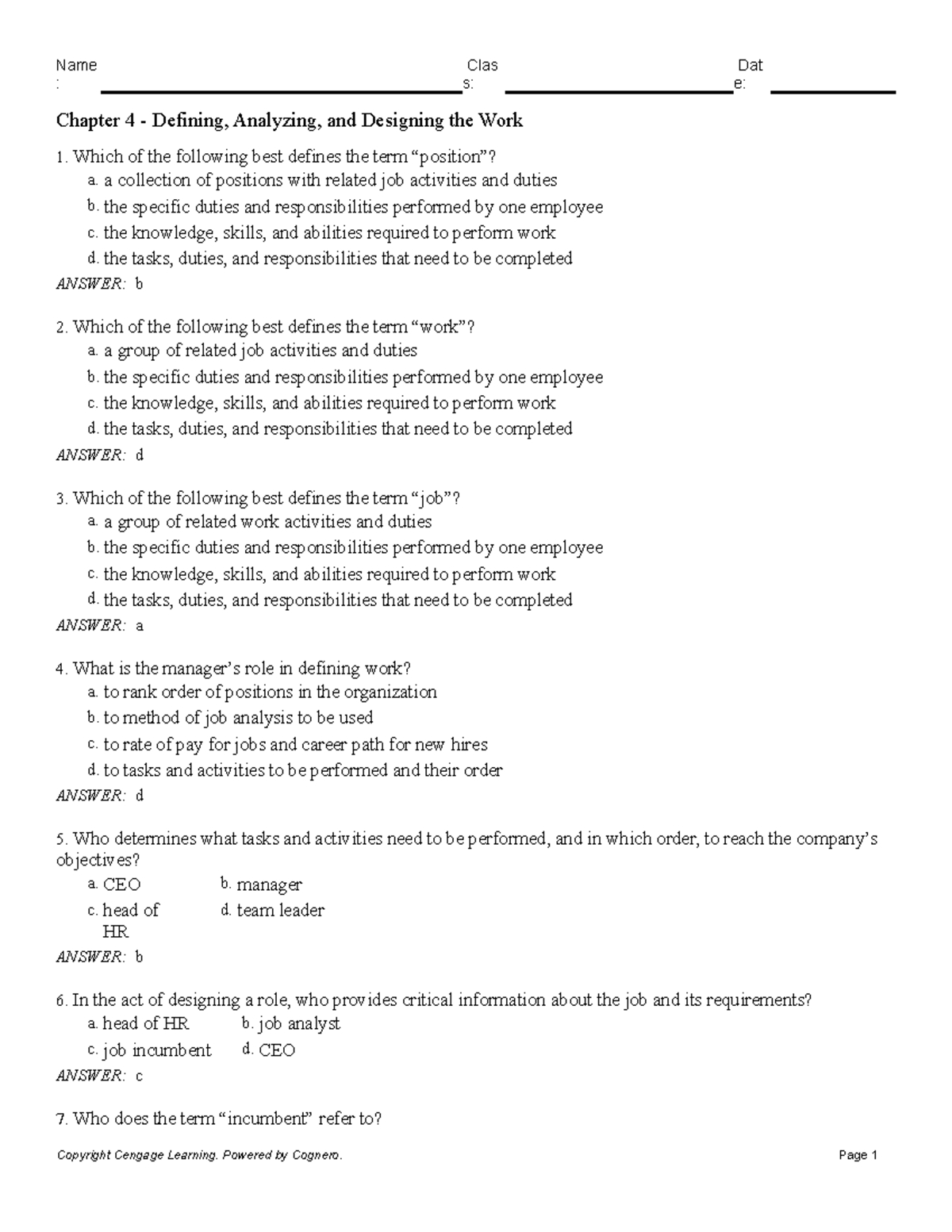 Chapter 4: Defining, Analyzing & Designing the Work - Key Concepts ...