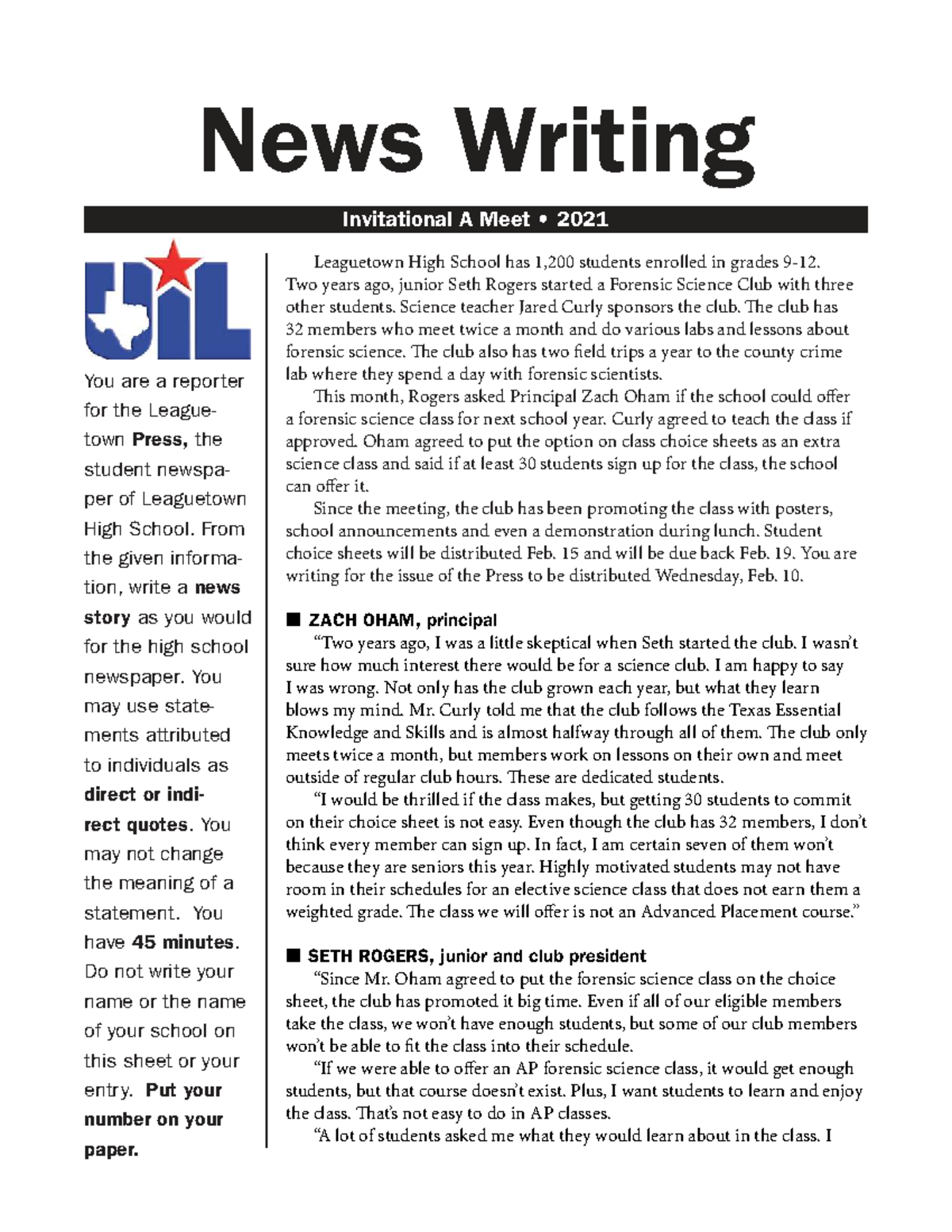 Forensic Science Class Proposal at Leaguetown High School - Studocu