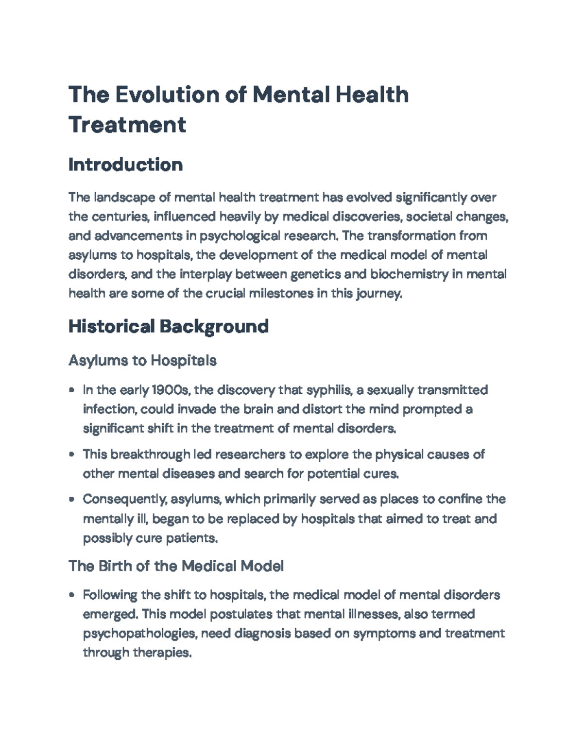 The Evolution of Mental Health Treatment: From Asylums to Modern ...
