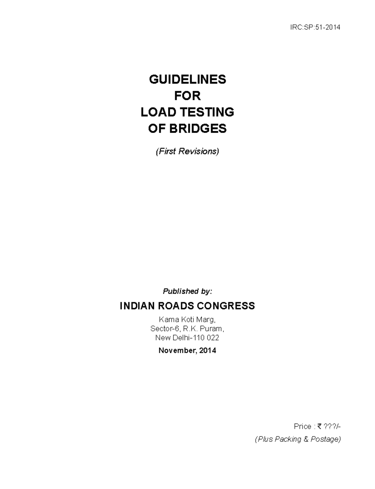 Irc.gov.in.sp - prectice - Guidelines for load TesTinG of BridGes ...
