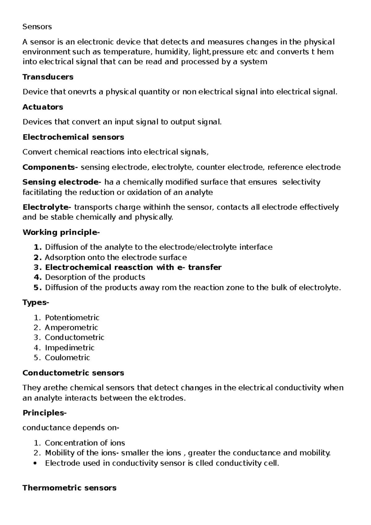 Sensors: Types, Principles, and Applications in Electronics - Studocu