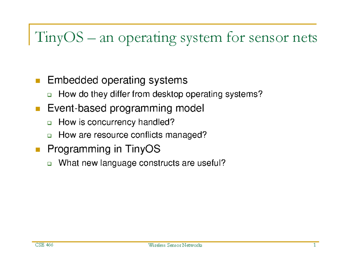Tiny OS – an operating system for sensor nets - , multiple timers from ...