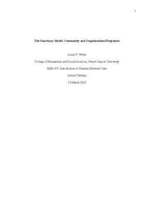 [Solved] Identify the main components of the Sanctuary Model Describe ...