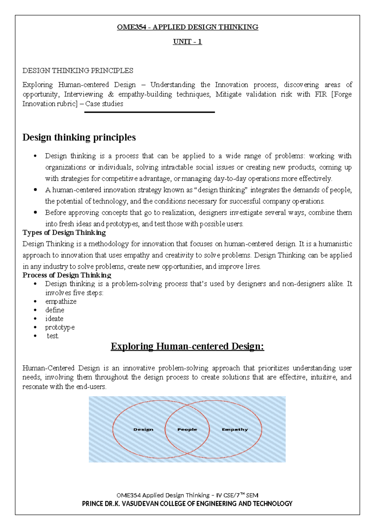 OME354 Final Exam Notes: Applied Design Thinking Principles & Process ...