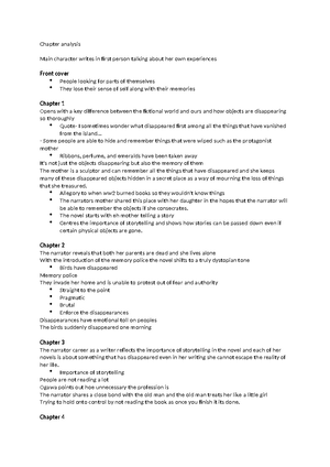 50 Essential Quotes from 'The Memory Police' (Art of Smart) - Studocu