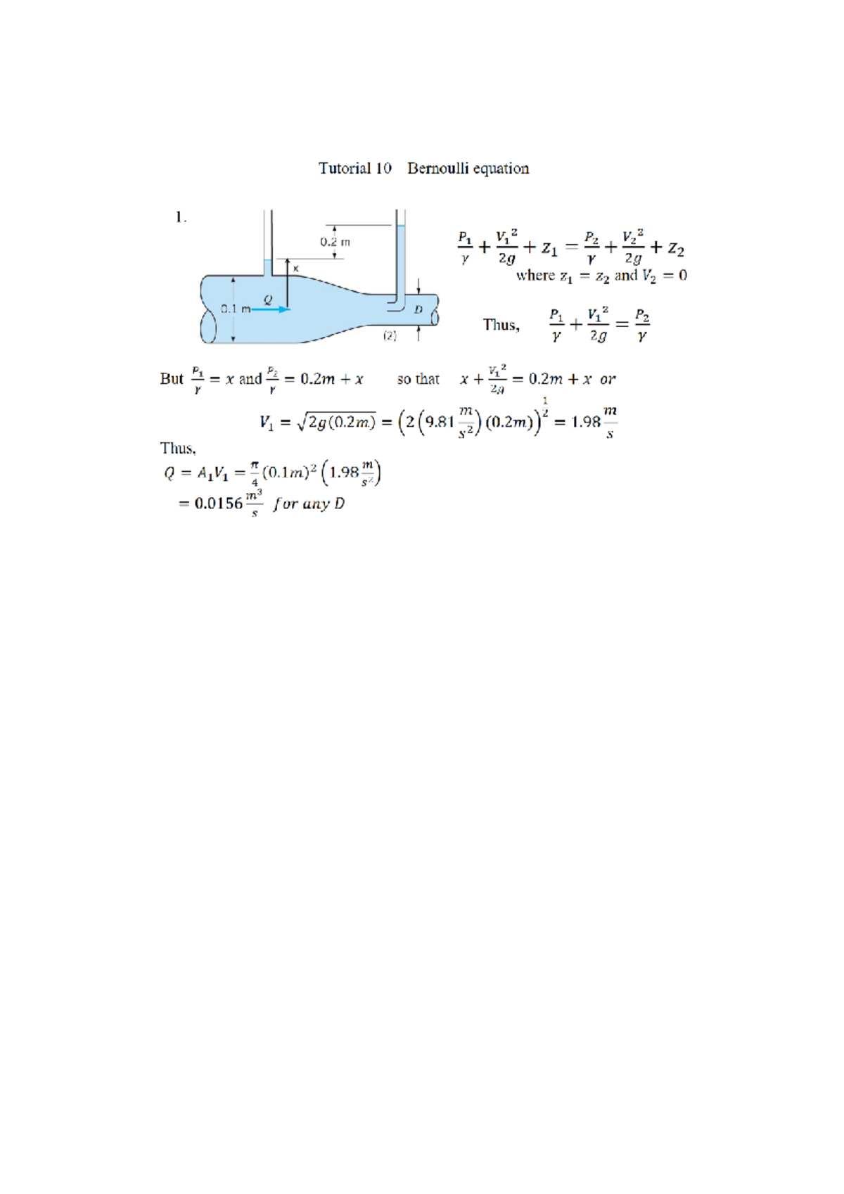 Tutorial 10 thermo fluids answers - MA2003 - Studocu