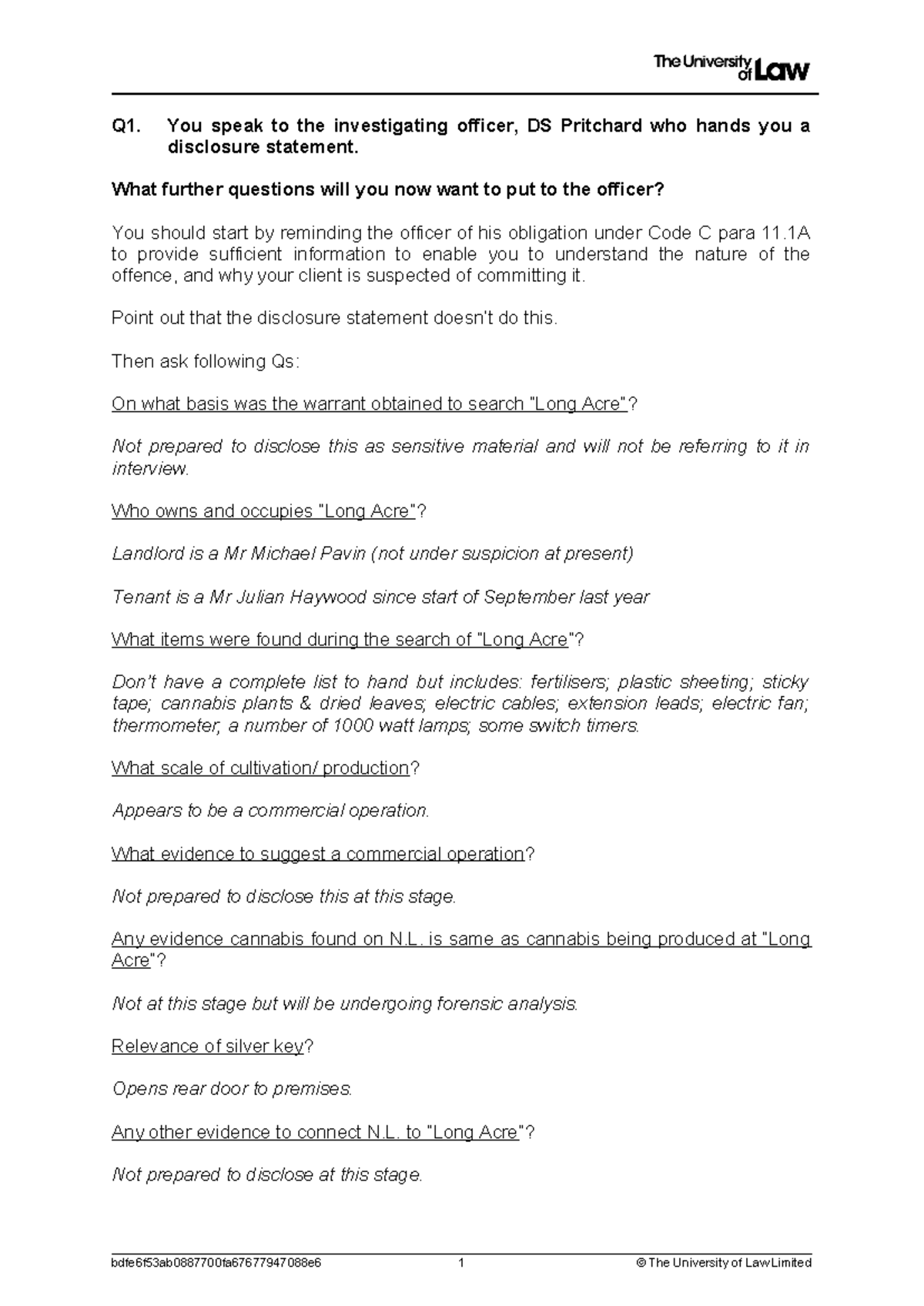 2425 acp ws01 ce02 disclosure replies - Q1. You speak to the ...