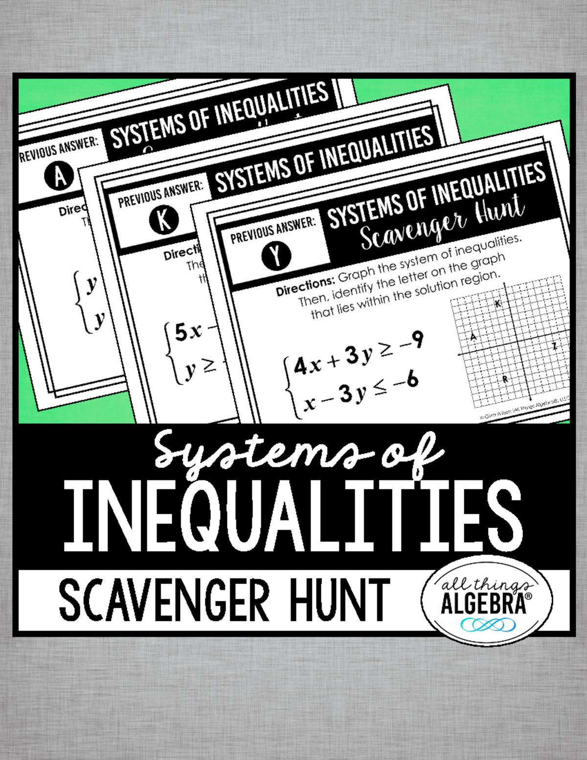 Systems of Inequalities Scavenger Hunt Activity (Algebra) - Studocu