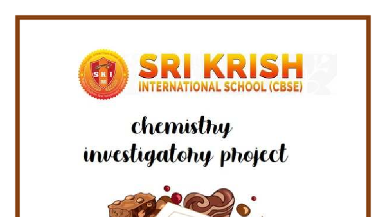 Chocolate Analysis Project (PGTCHEMISTRY) - Studocu