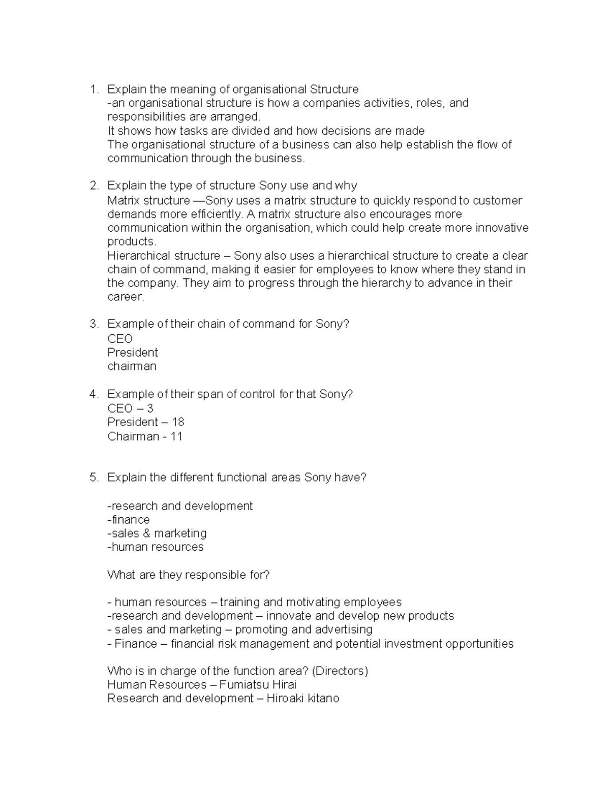 Sony Organizational Structure Analysis: Types, Functions, and ...