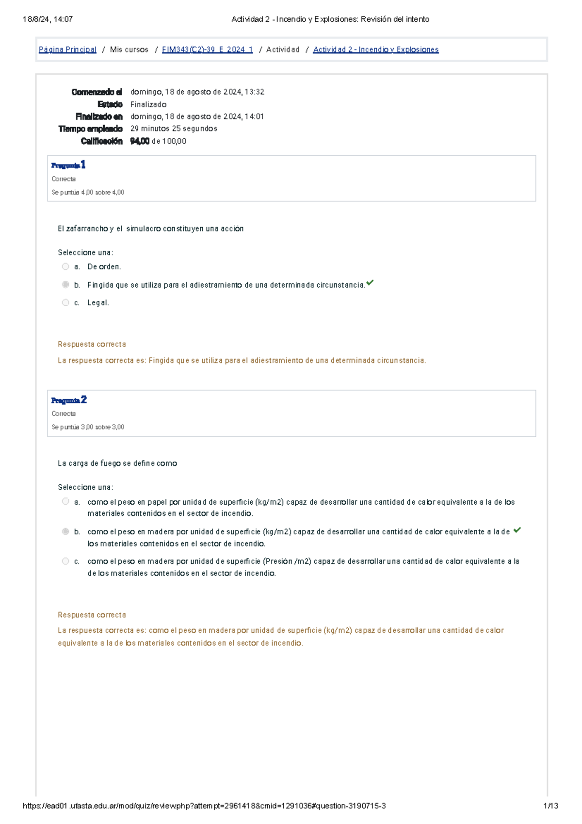 Actividad 2 - Incendio y Explosiones Revisión del intento - Página ...