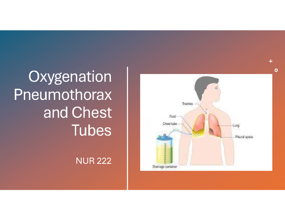Pneumothorax and Chest Tubes: NUR Readings for Nursing Concepts - Studocu