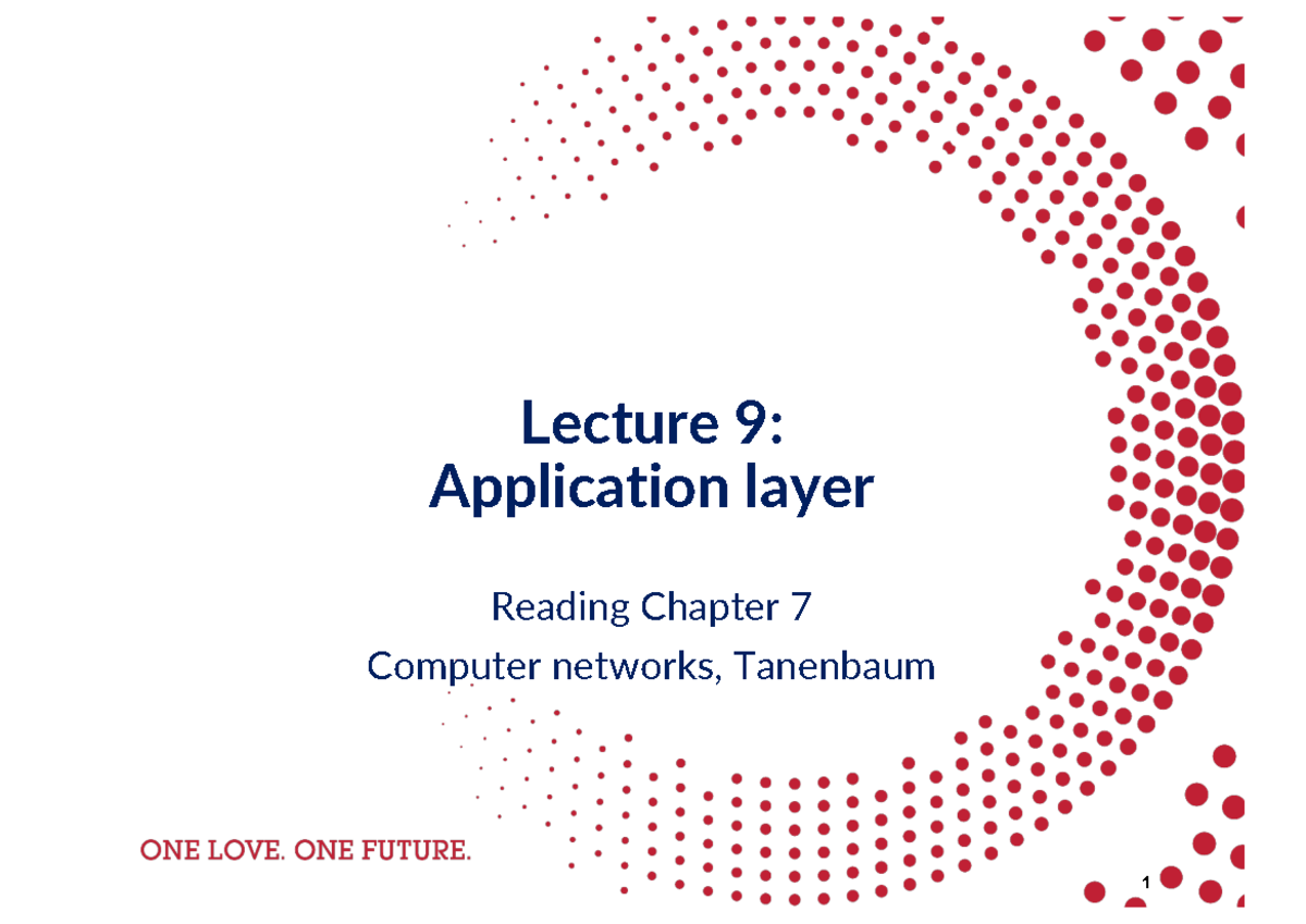 Lecture 9: Application Layer Overview - Chapter 7 Insights - Studocu