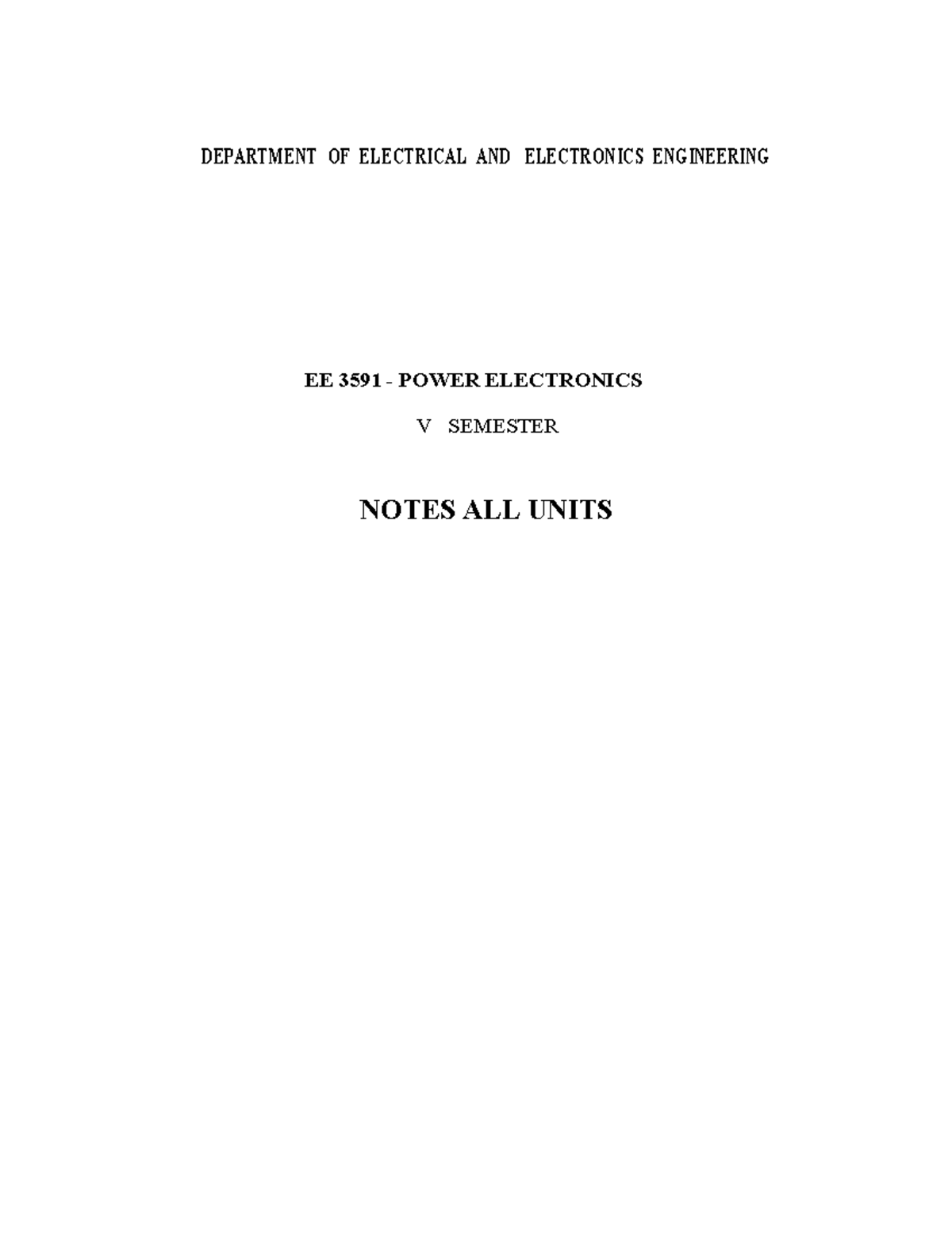 EE3591 - Power Electronics: Comprehensive Unit Notes - Studocu