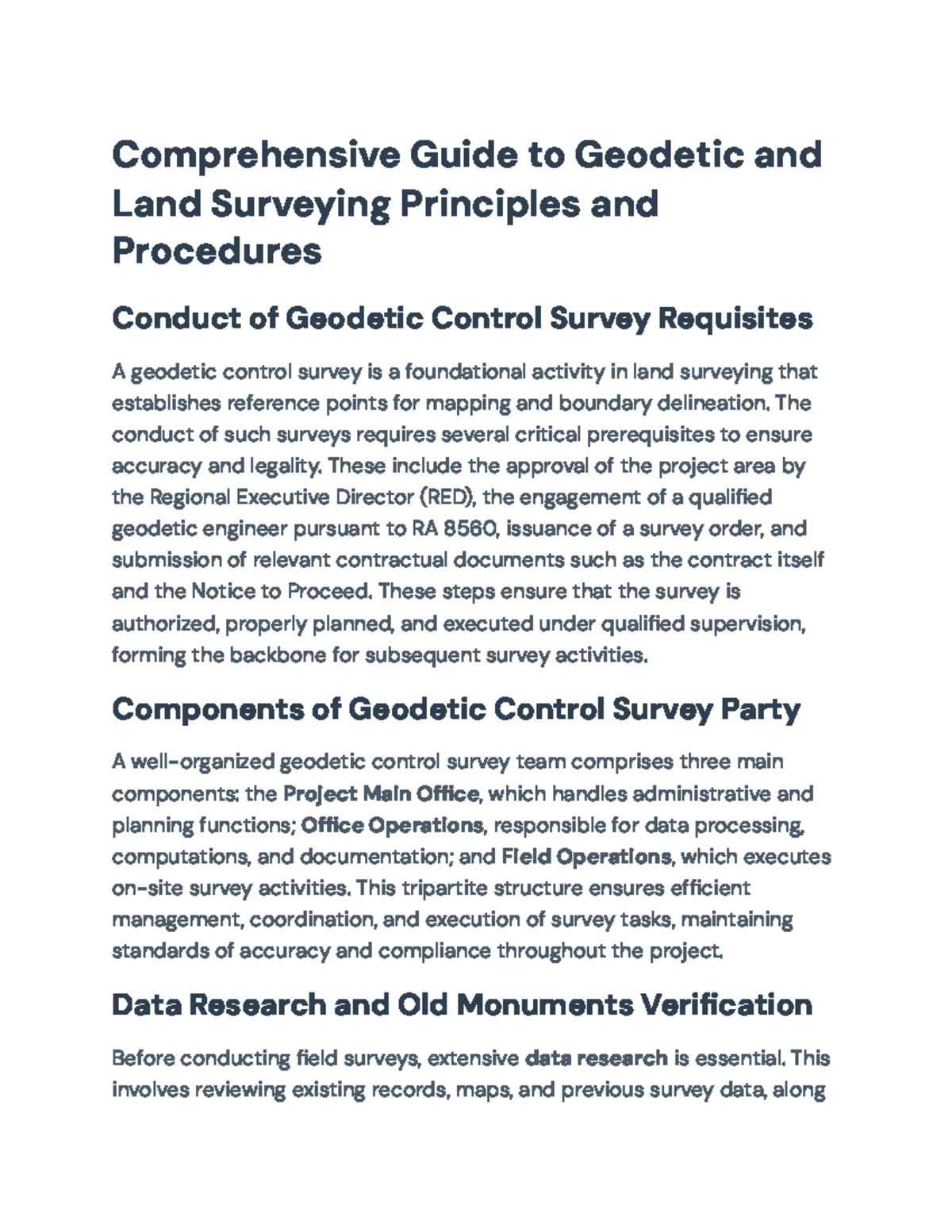 Comprehensive Guide to Geodetic Control Surveys and Best Practices (GEO ...