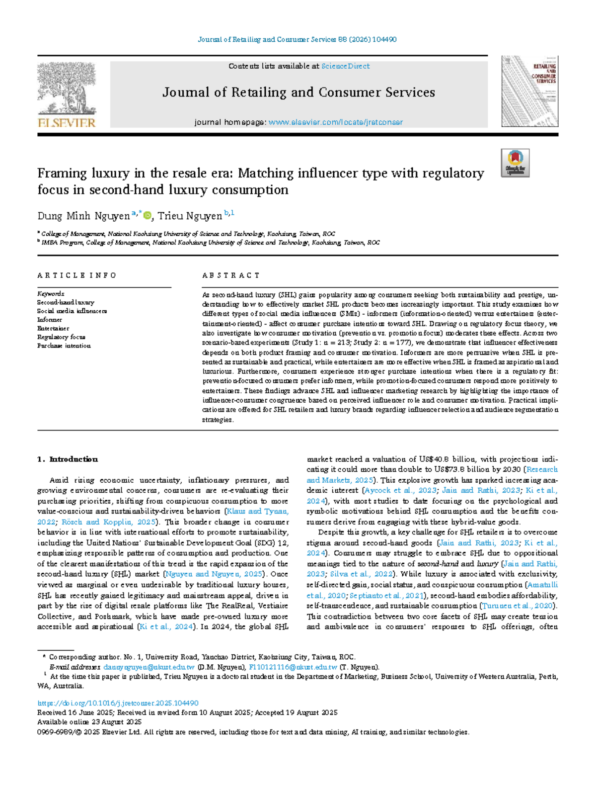 Framing Luxury in the Resale Era: Influencer Types & Consumer ...