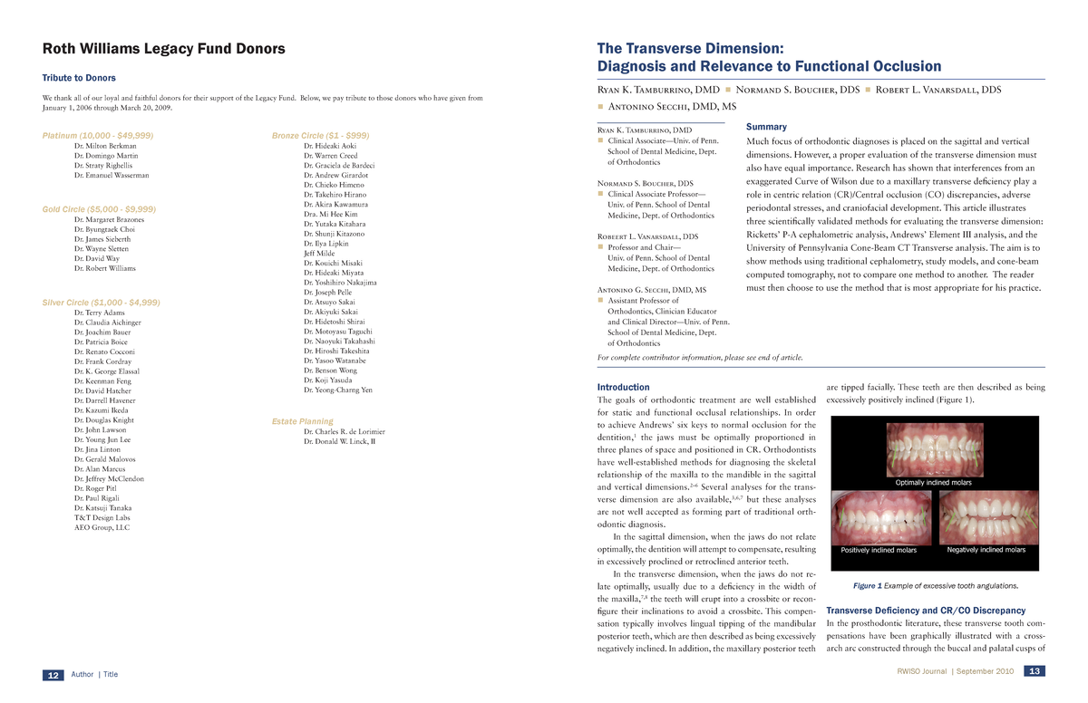 The Transverse Dimension: Diagnosis & Functional Occlusion Insights ...