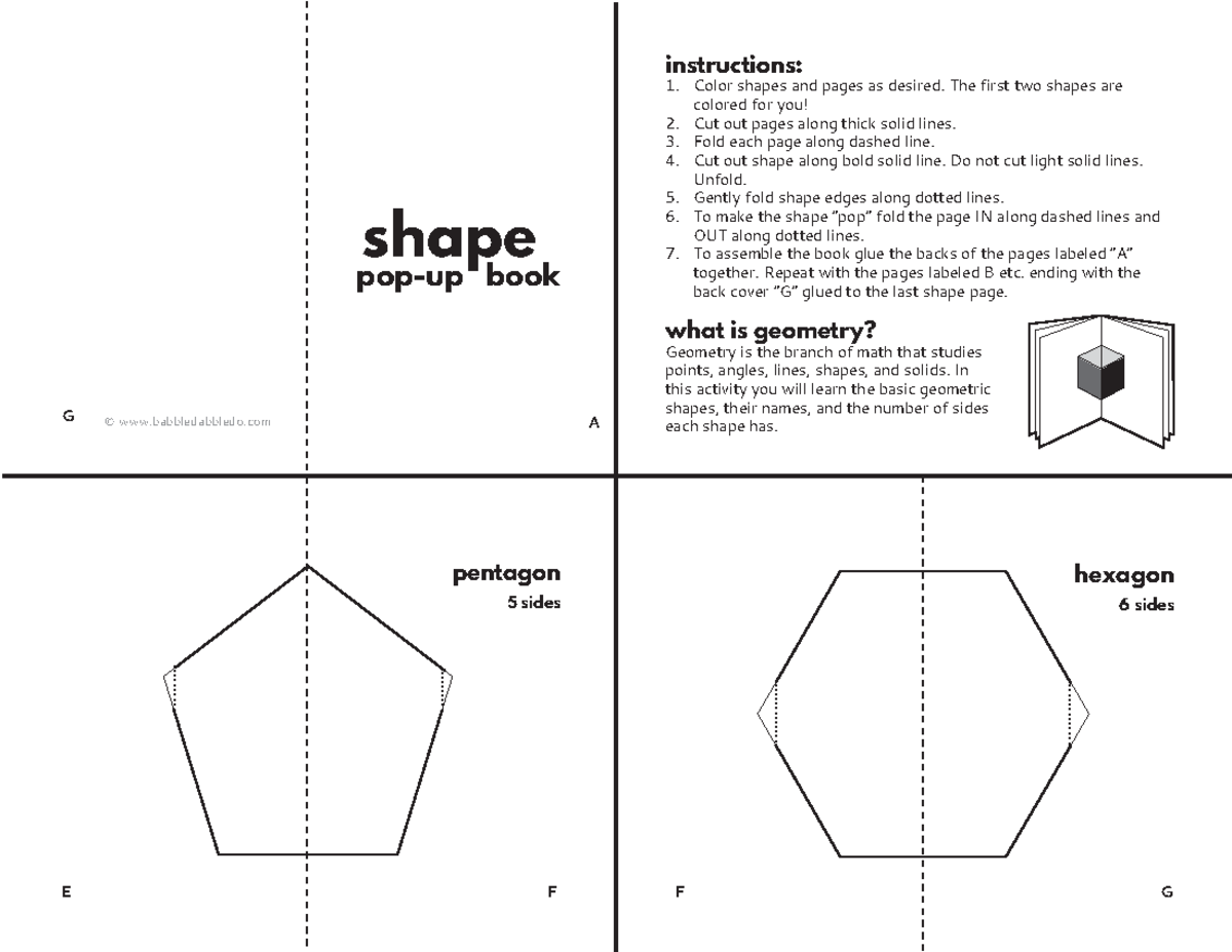 HP GRTL Geometry Pop-Up Book Instructions and Shape Guide - Studocu