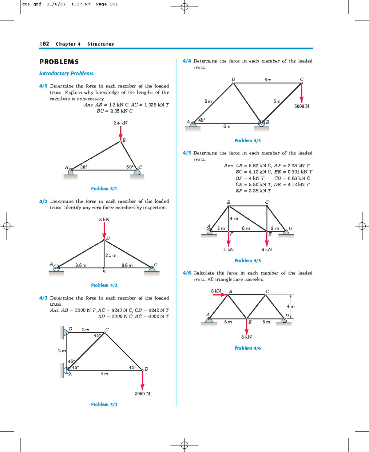 Structures C04: Truss Member Force Calculations and Problems - Studocu