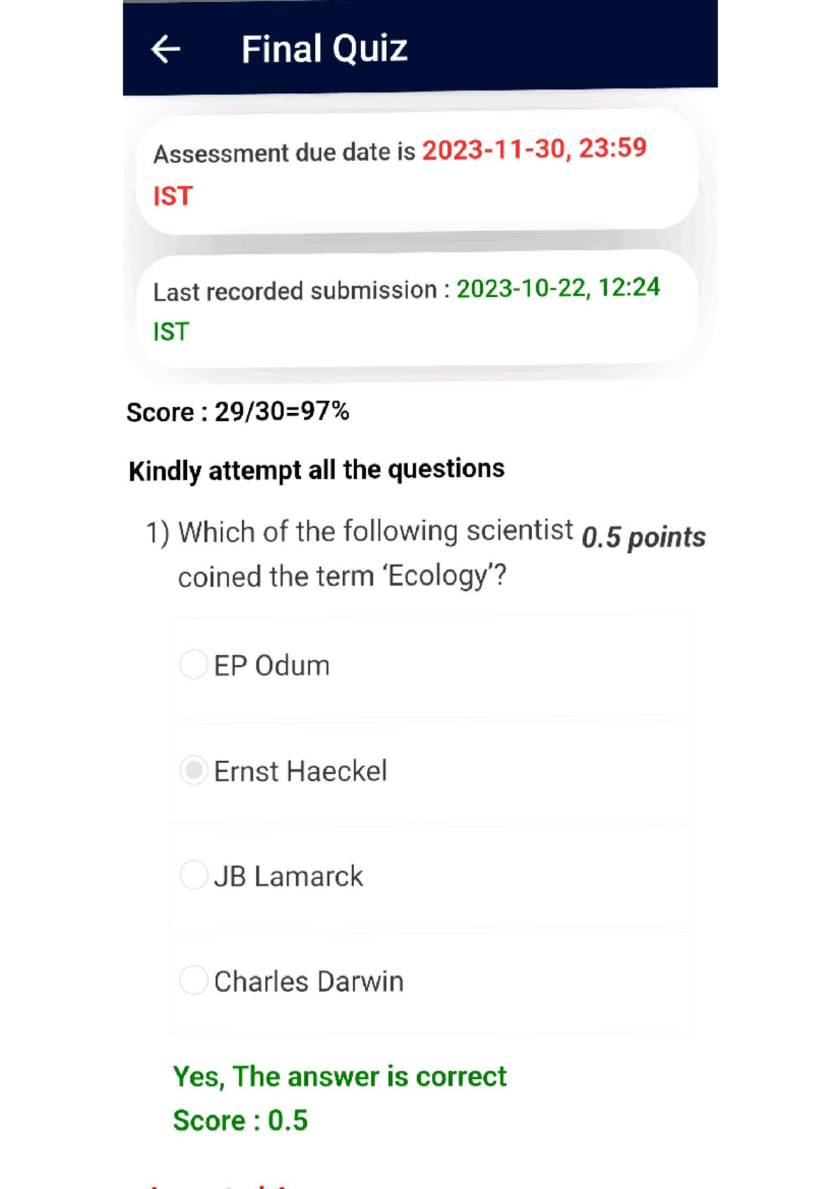ECO101 Final Quiz: Ecosystem Concepts and Answers - Studocu