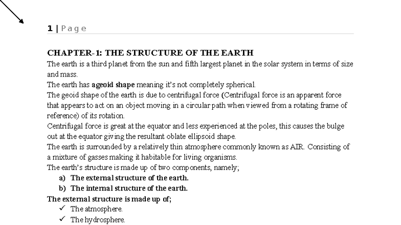 A-Level Notes: The Structure of the Earth and Its Components - Studocu