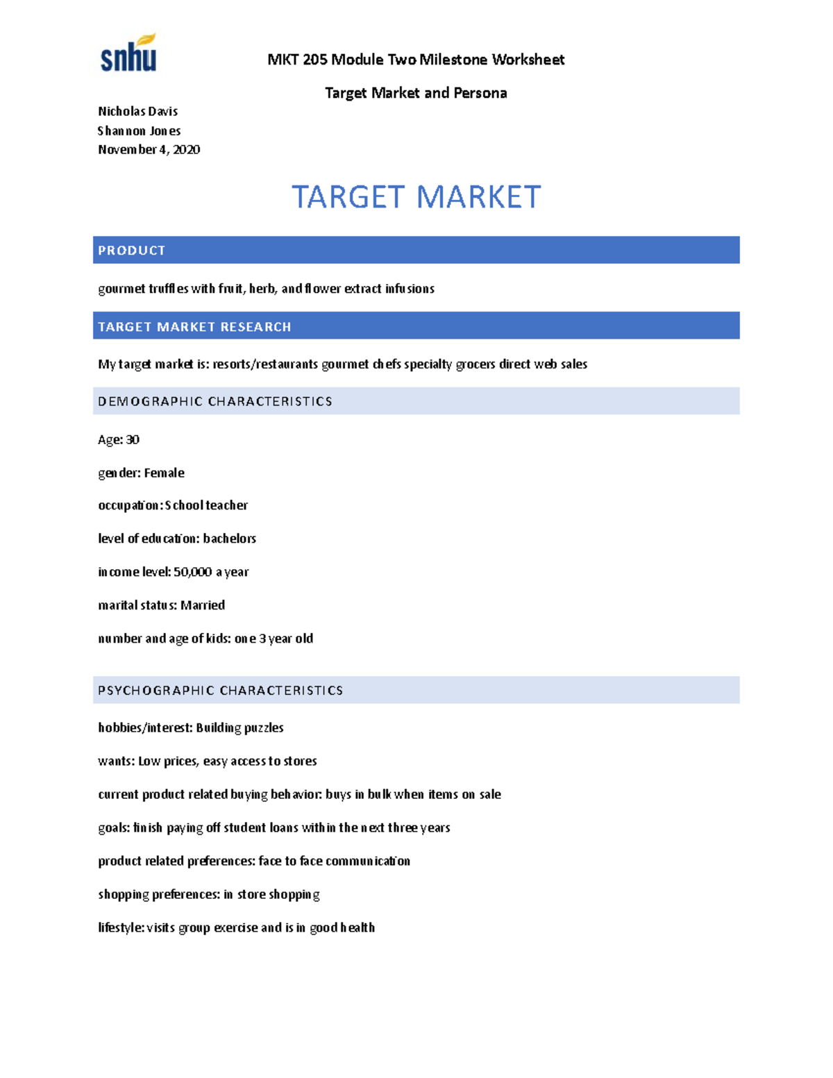 MKT205 Module Two Milestone assignment - MKT 205 Module Two Milestone ...