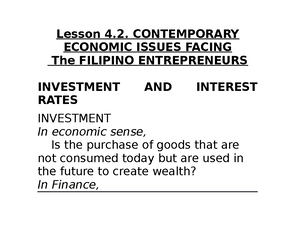 Lesson 4.2 - Contemporary Economic Issues Facing - Lesson 4 ...