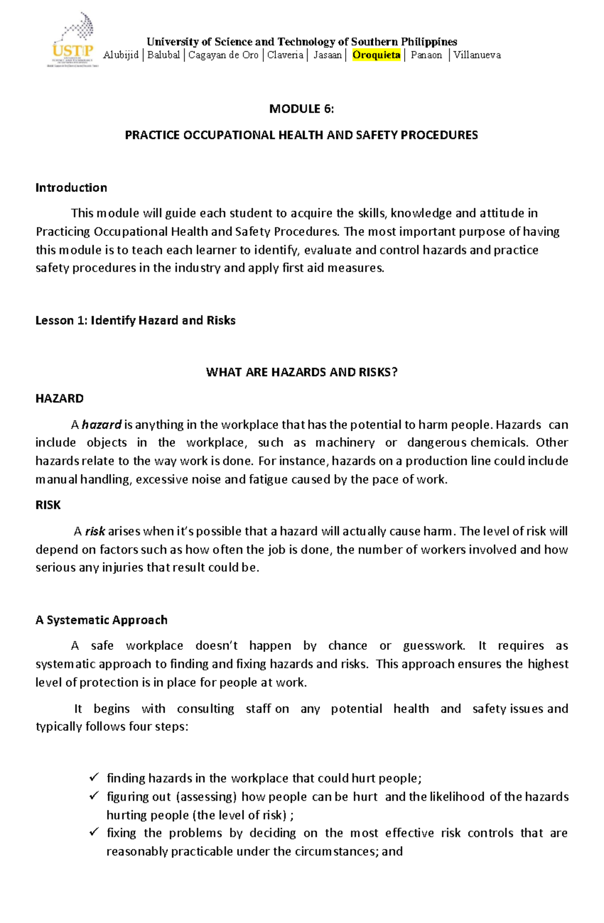 Module-6 - ... - Alubijid│Balubal│Cagayan de Oro│Claveria│ Jasaan ...
