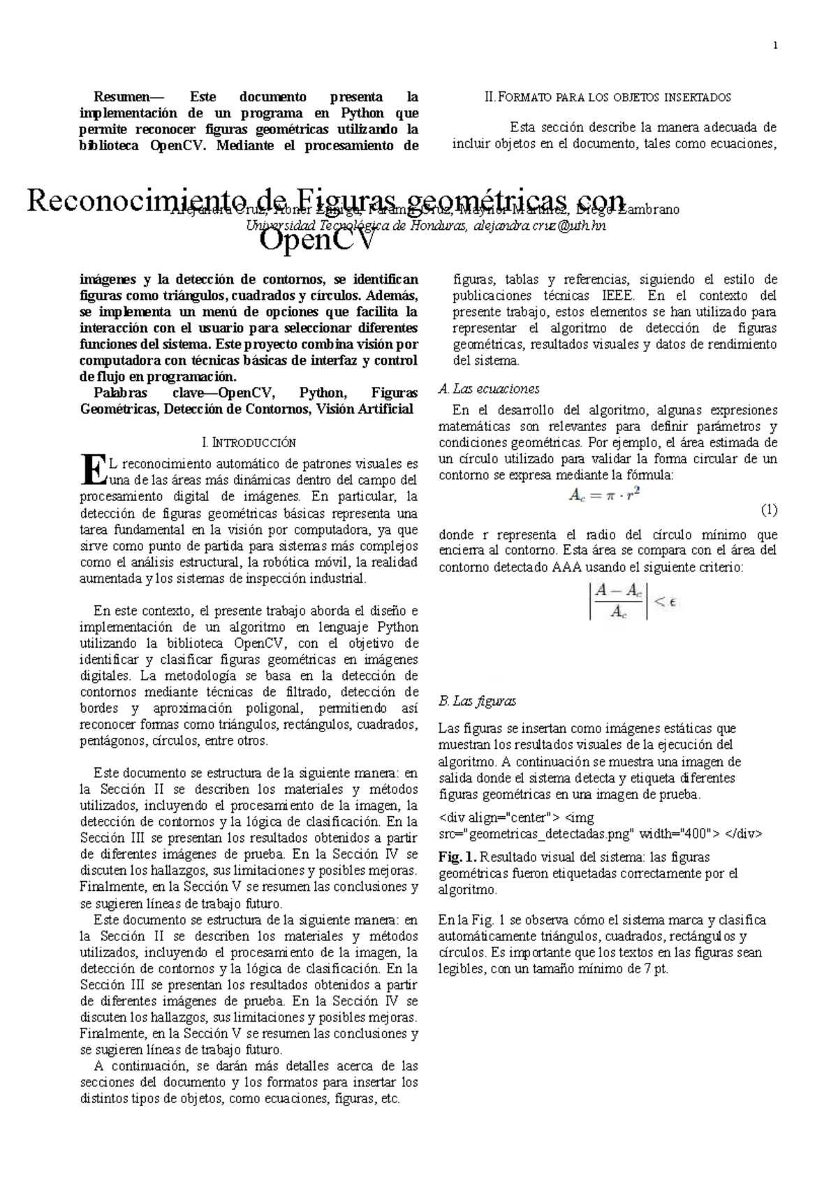 Implementación de Detección de Figuras Geométricas en Python con OpenCV - UTH - Studocu