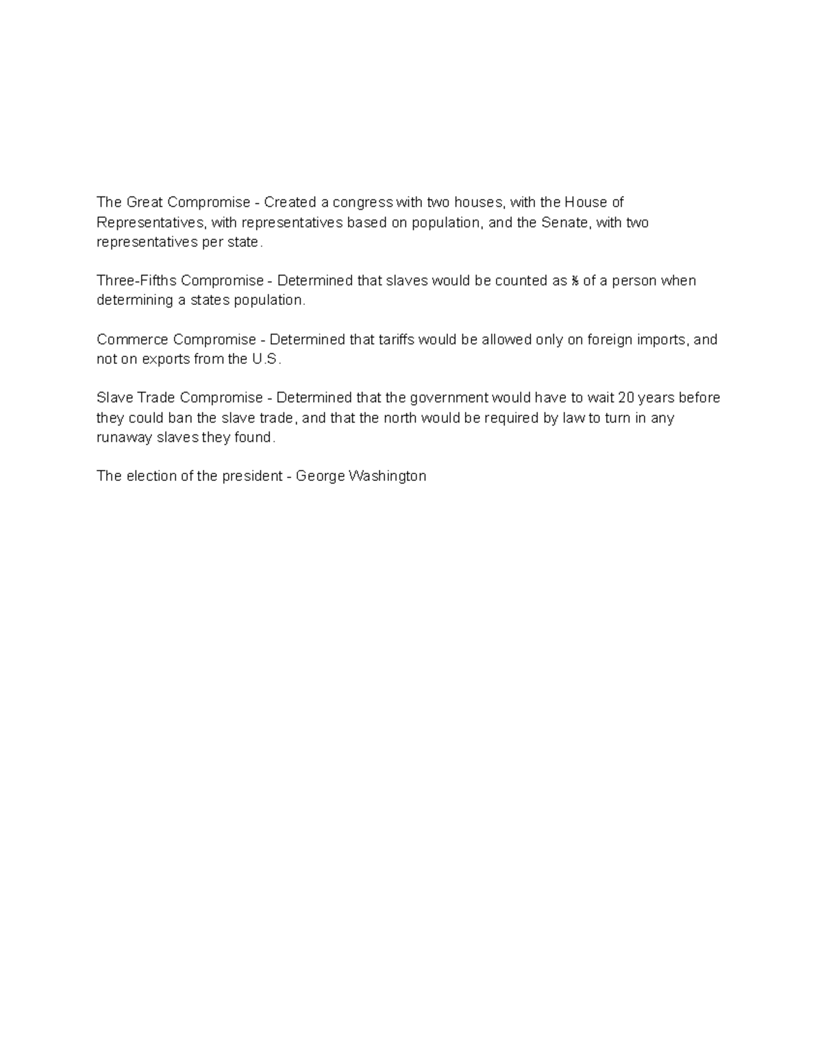 Constitutional Convention Compromises: Key Agreements Explained - Studocu