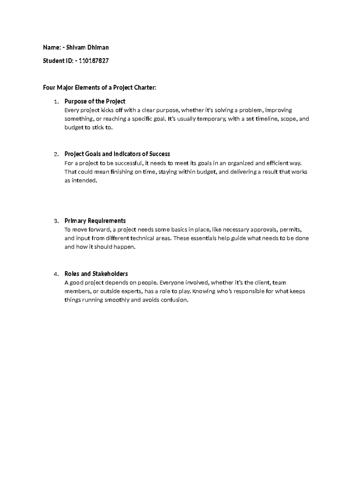 Project Charter Essentials: Key Elements for Success - Studocu