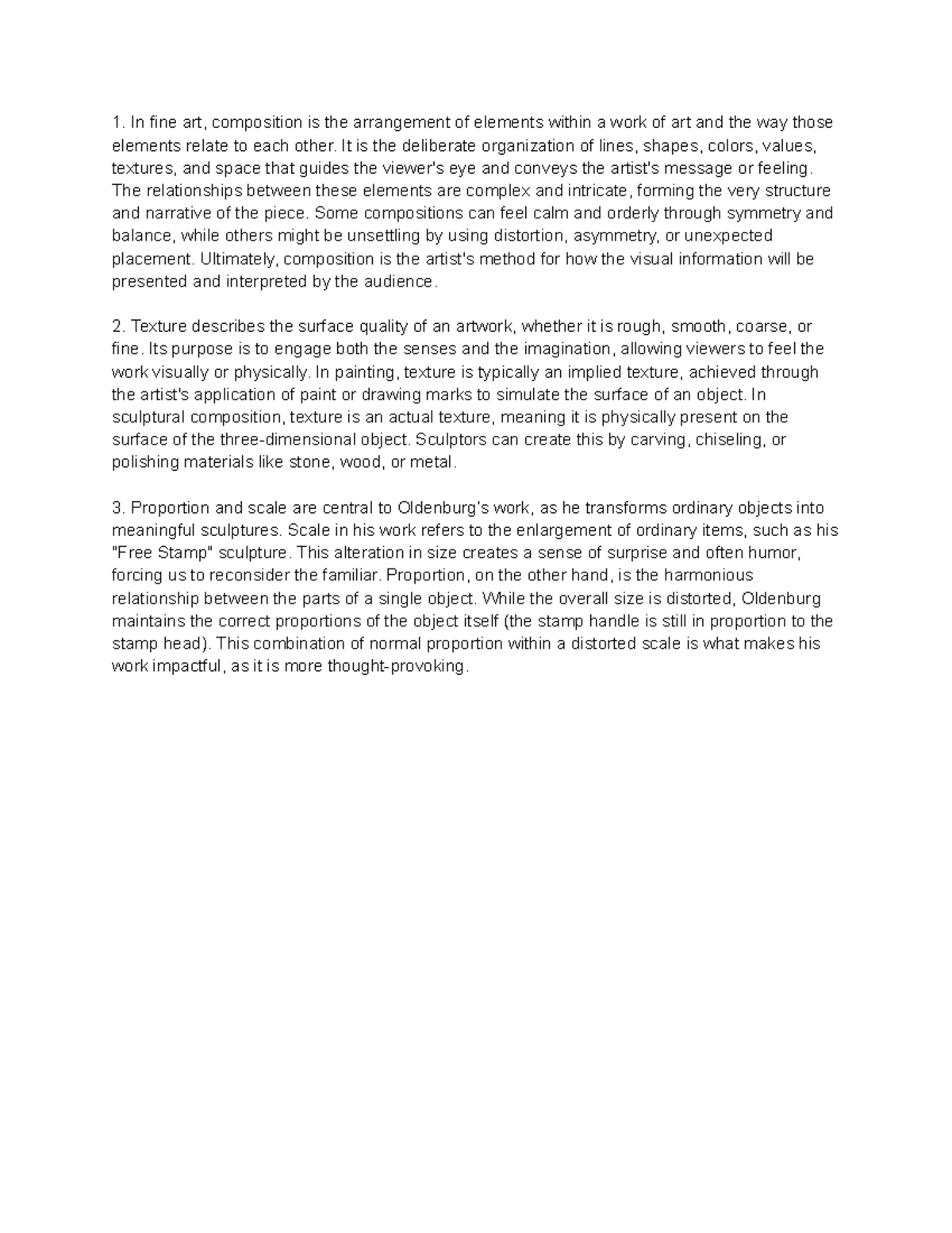 Unit 2 Discussion Post: Exploring Composition, Texture, and Scale in ...