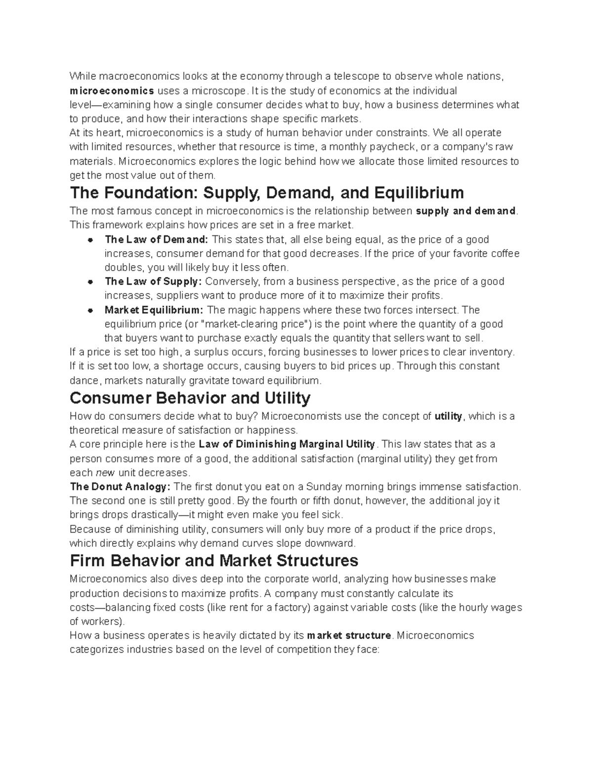 Microeconomics: Understanding Supply, Demand, and Consumer Behavior ...