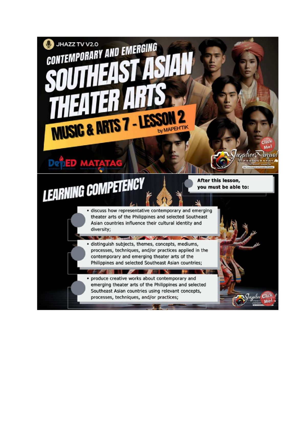 SOUTHEAST ASIAN THEATER ARTS: LESSON 2 (MAPEH) - Studocu