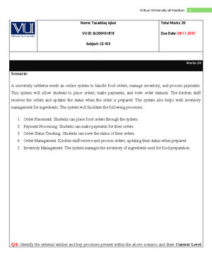 CS201P Spring 2025 Assignment Solution No. 1: Programming Basics - Studocu