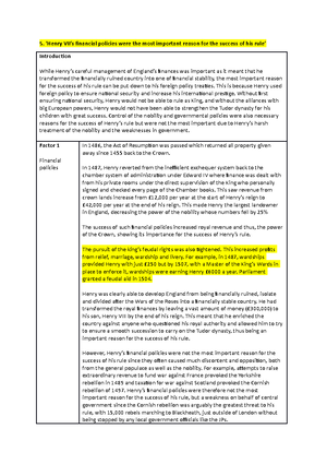 Henry vii government and finance summary - Henry VII: Controlling the ...