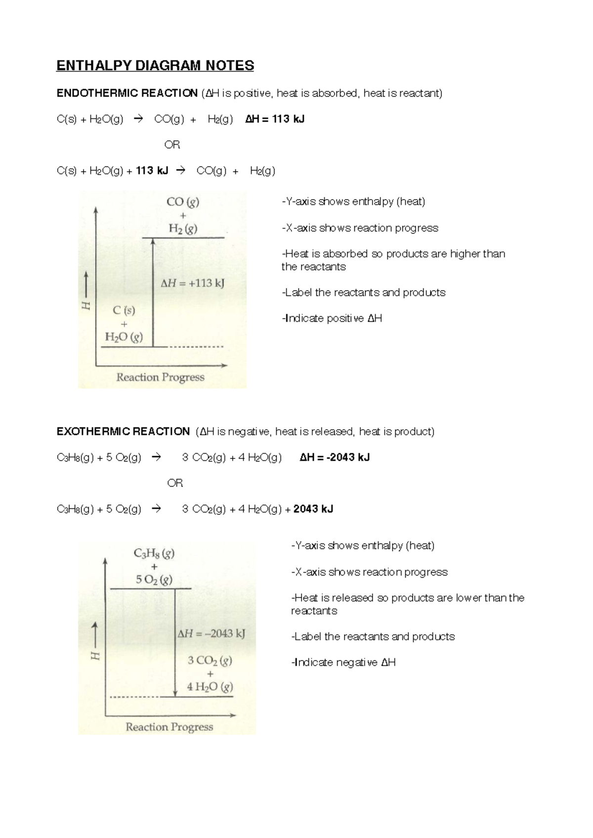 Enthalpy Diagram Notes: Endothermic & Exothermic Reactions Analysis ...