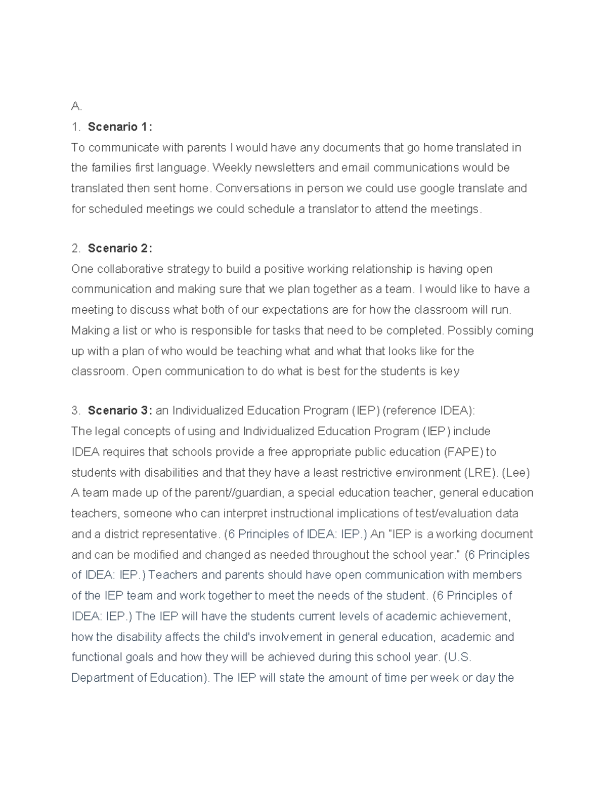 DLM2 TASK 3 Professional Collaboration - A. Scenario 1: To communicate ...