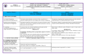 DLL Quarter 2- WEEK 1 - dll grade 5 - GRADE 5 DAILY LESSON LOG School T ...